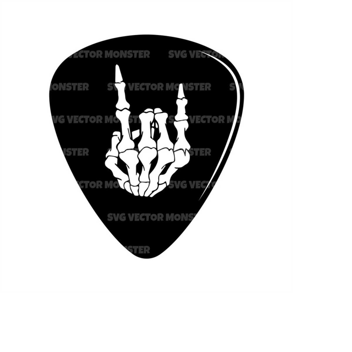 Skeleton Hand Rock Horns on Guitar Pick Svg, Devil Horns. Ve - Inspire ...