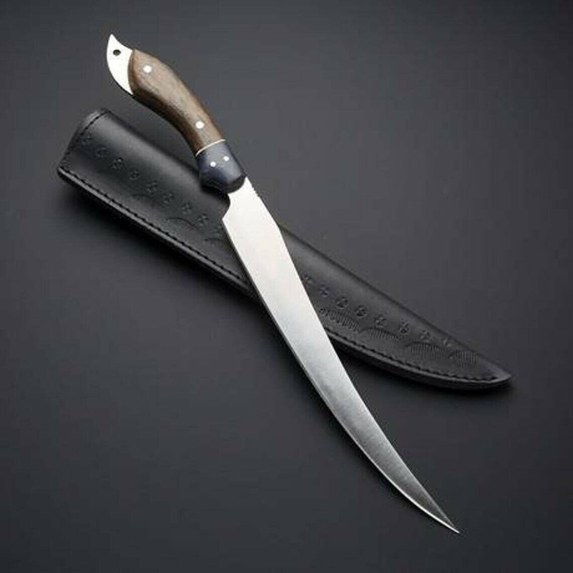 CUSTOM HANDMADE D2-TOOL STEEL FIXED BLADE FILLET KNIFE WITH | Inspire ...