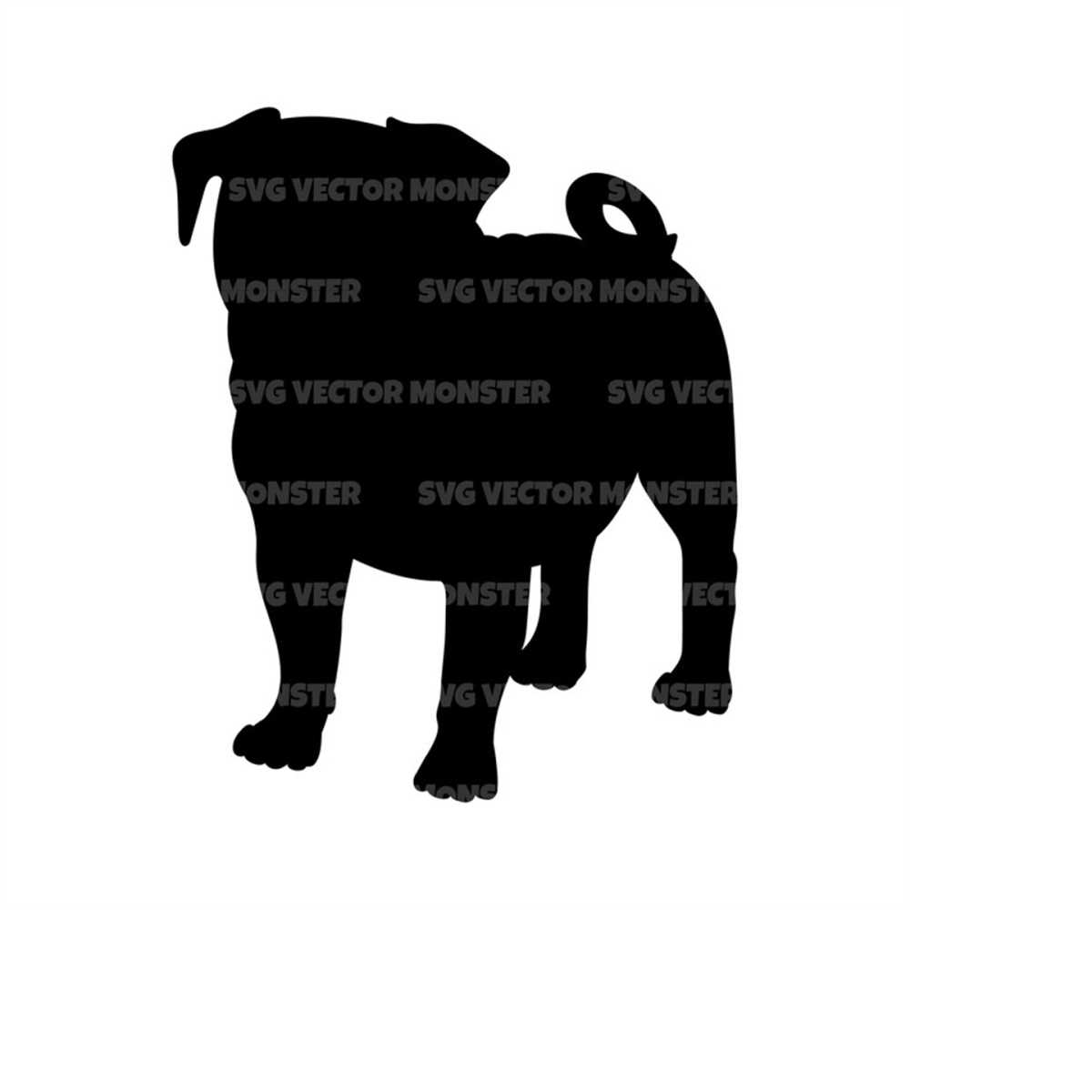 Pug Svg, Dog Breed Svg. Vector Cut file for Cricut, Silhouet - Inspire ...