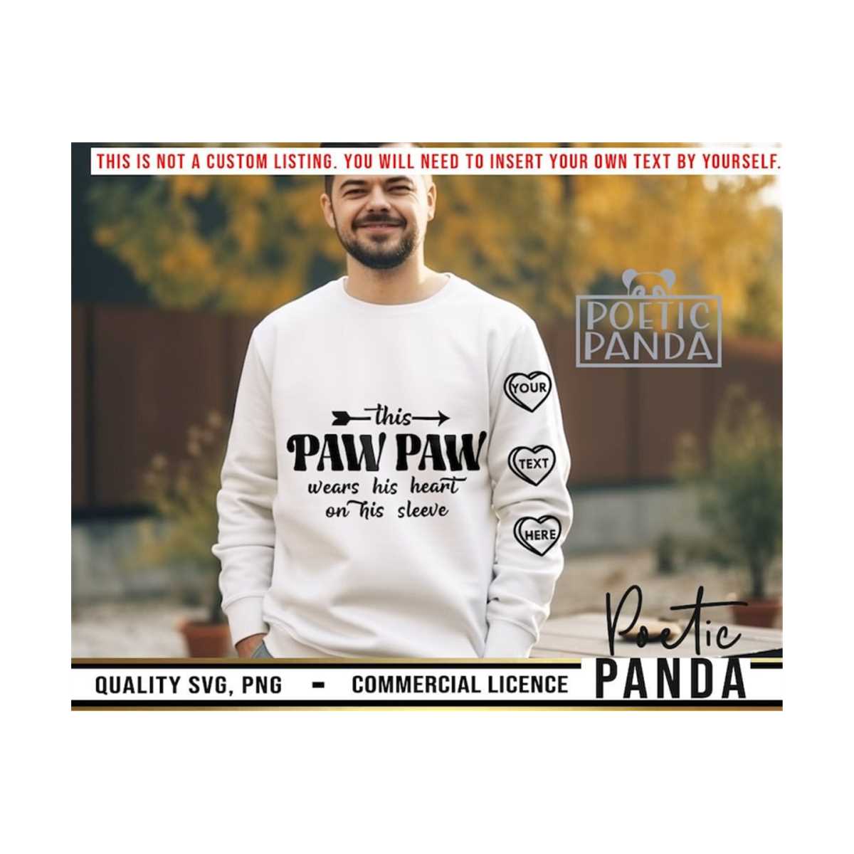 This Paw Paw Wears His Heart On His Sleeve SVG PNG, Best Dad | Inspire ...