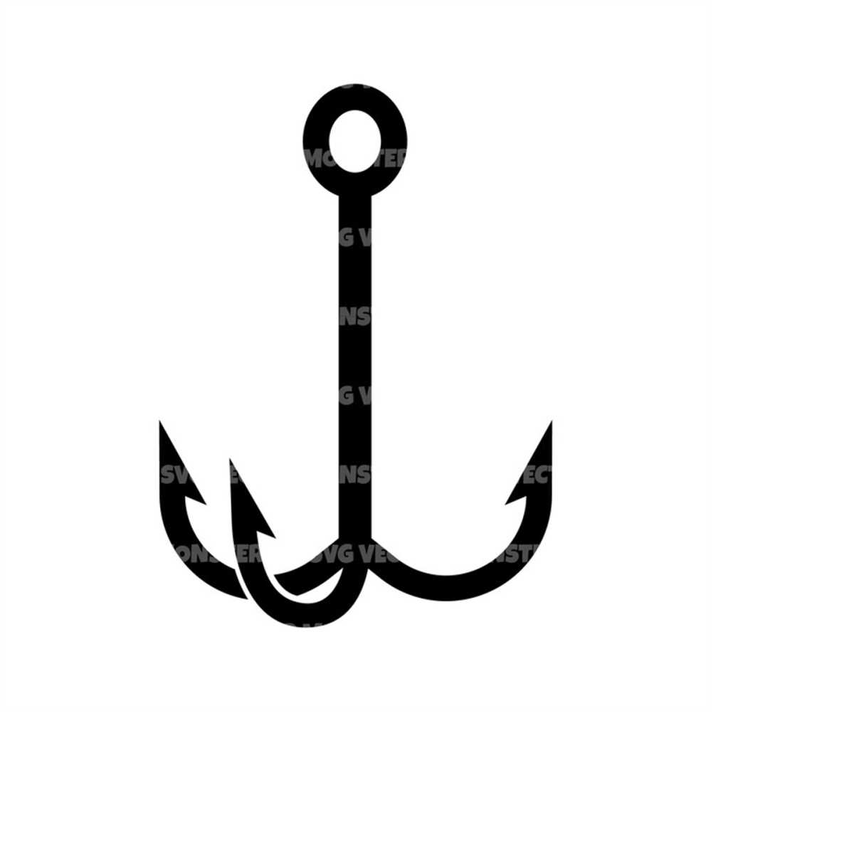 Treble Fish Hook Svg, Bass Fishing Svg. Vector Cut file for - Inspire ...