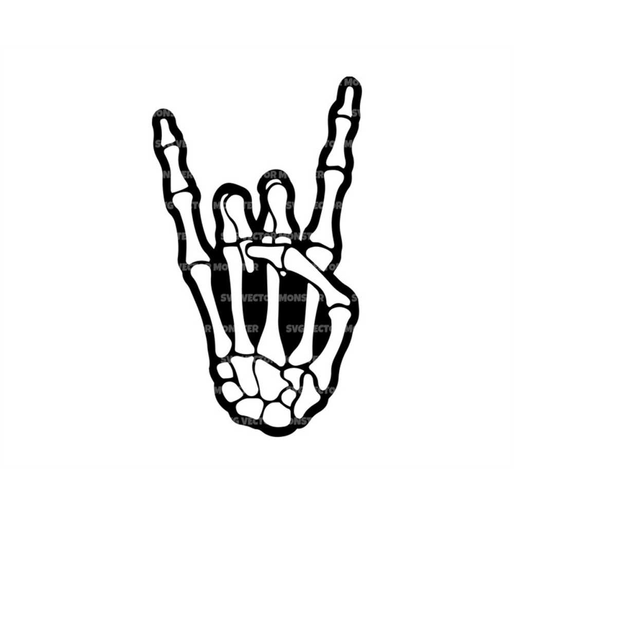 Skeleton Devil Rock Horns Svg, Rock and Roll Svg. Vector Cut - Inspire ...