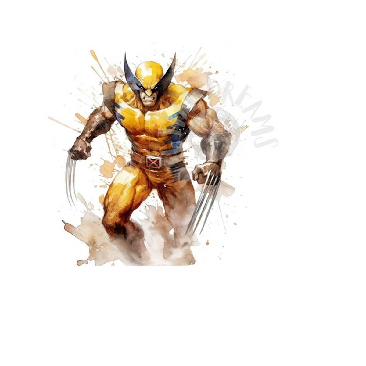 Set of 8 Watercolor Wolverine Digital Images for Printing, T | Inspire ...