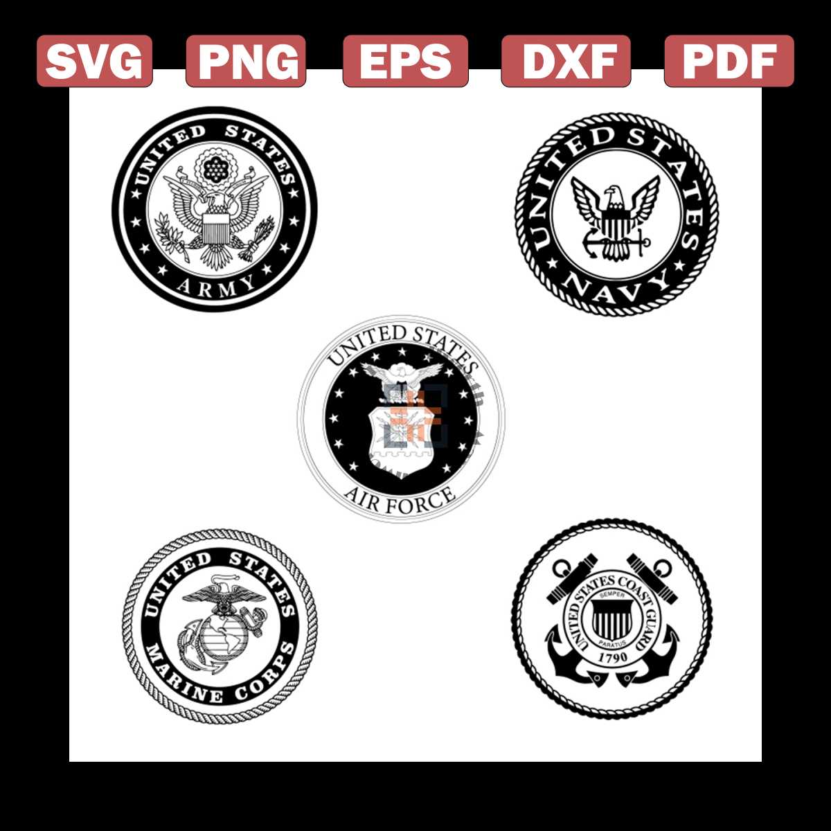 Military Emblem Bundle Svg, Brand Svg, Military Emblem Svg, | Inspire ...