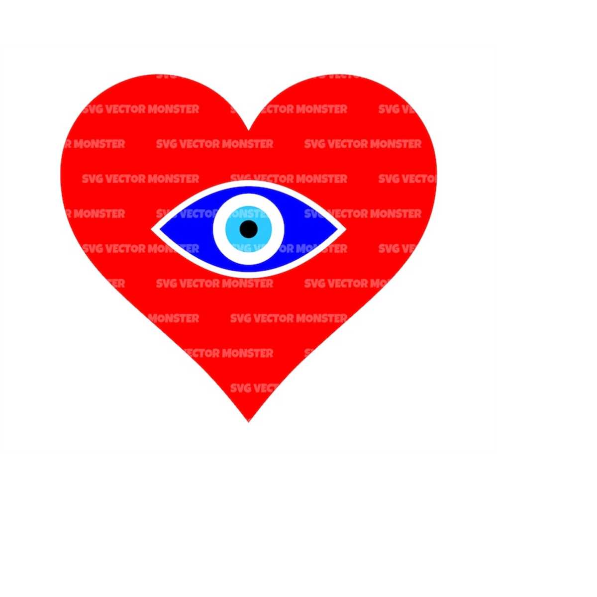 Turkish Evil Eye Svg on Red Heart Svg, Nazar Svg, Boho Eye. - Inspire ...