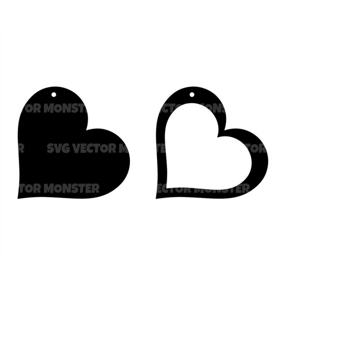 Heart Earrings Svg, Earring Templates Svg. Vector Cut file f - Inspire ...
