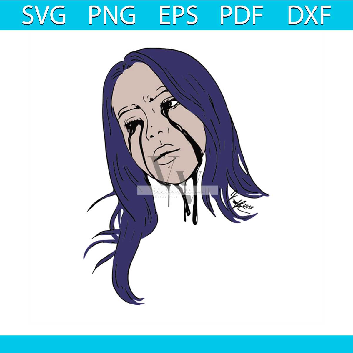 Billie Eilish Purple Hair Svg, Famous People Svg, Billie Eil | Inspire ...
