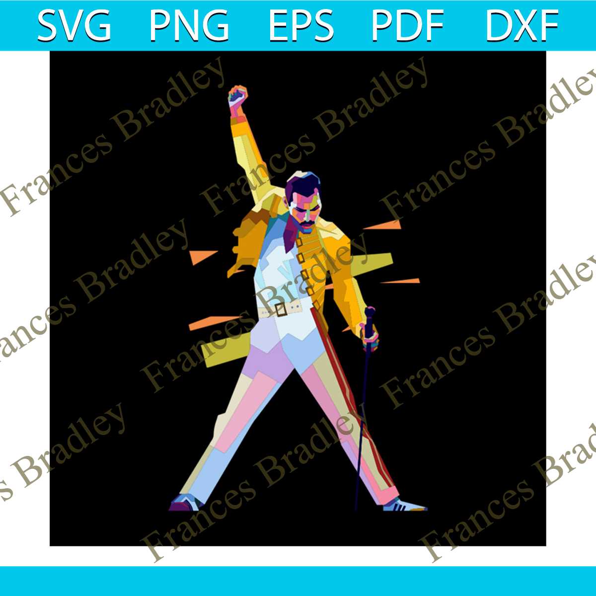 Freddie Mercury Singing Svg, Famous People Svg, Freddie Merc | Inspire ...