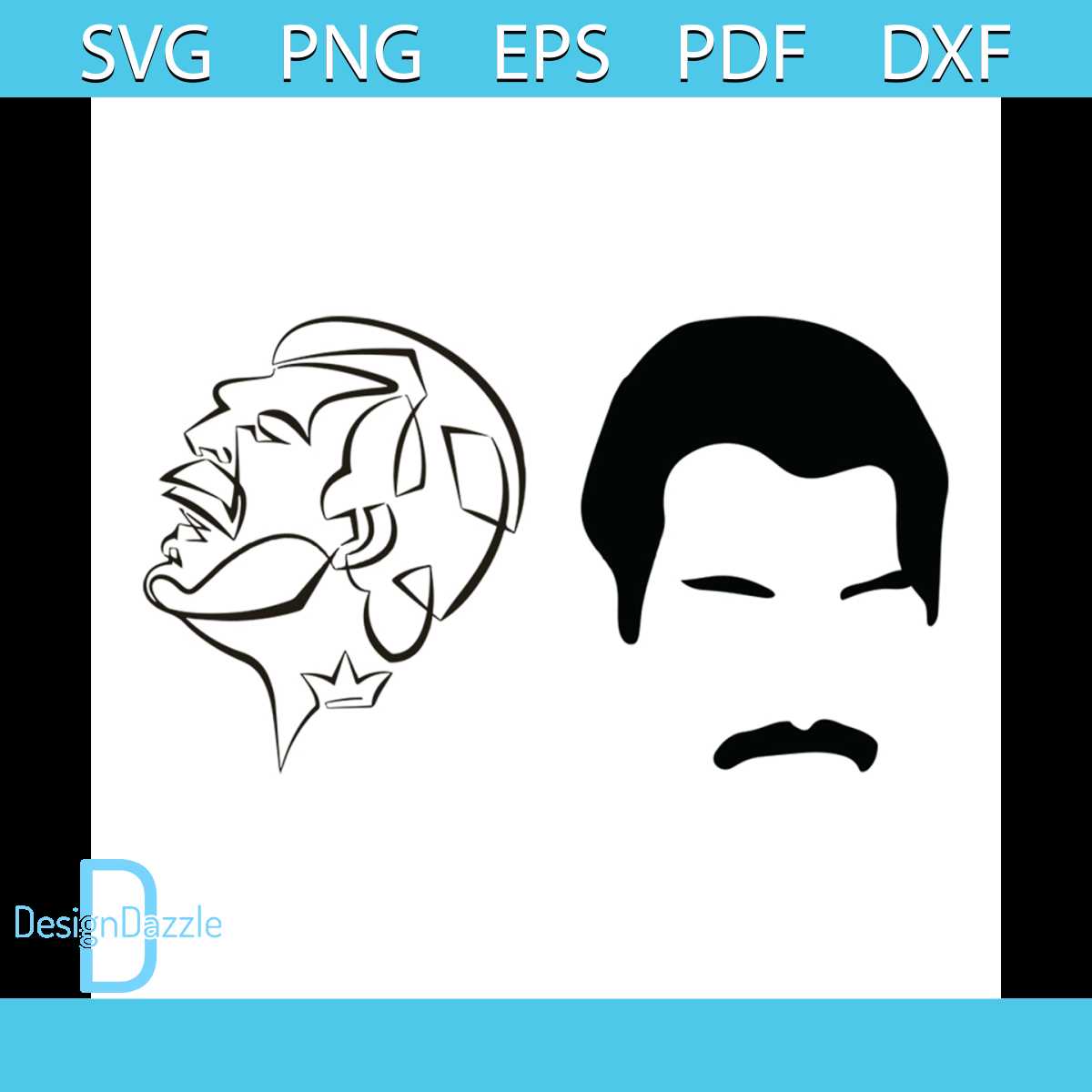 Freddie Mercury Face Svg, Famous People Svg, Freddie Mercury | Inspire ...
