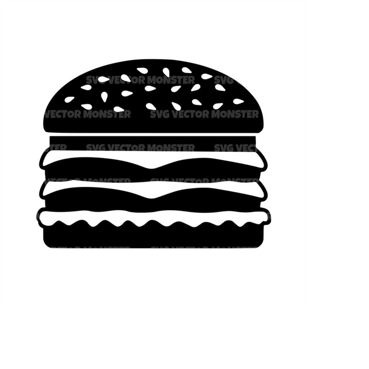 Hamburger Svg, Double Cheeseburger Svg. Vector Cut file for - Inspire ...