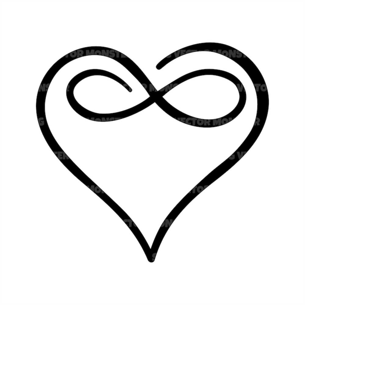 Infinity Heart Svg, Line Art Heart Svg, Infinity Love Vector - Inspire ...