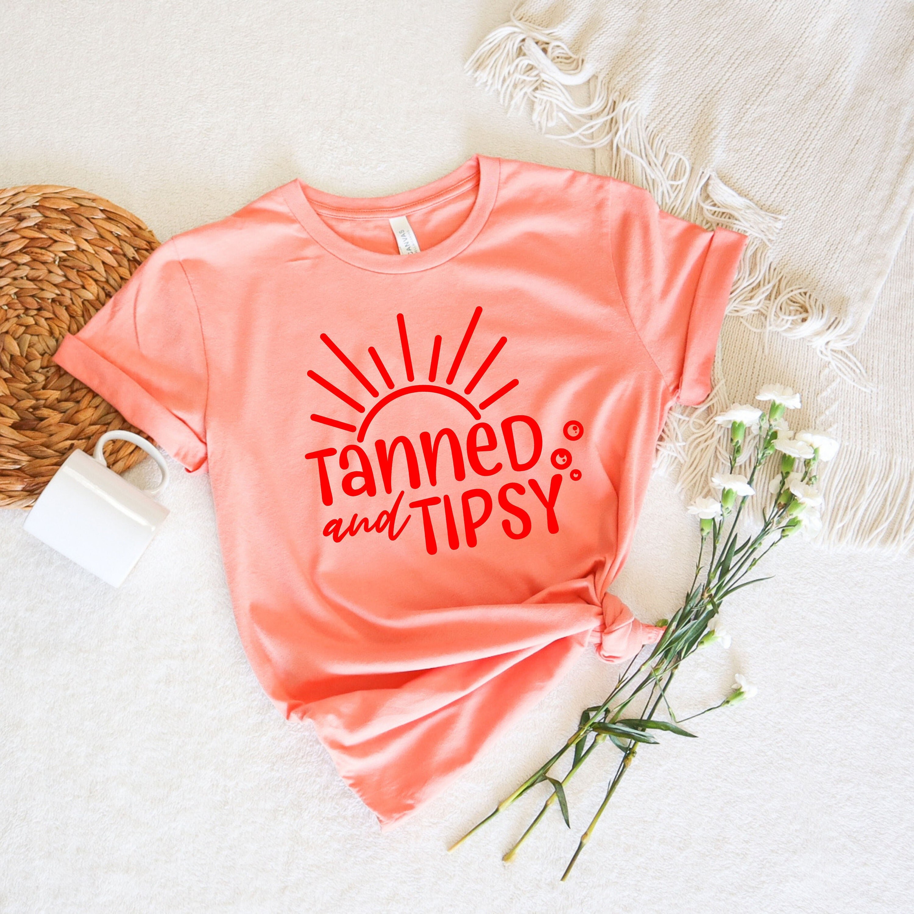 Tanned and Tipsy shirt, Sunrise Sunburn Sunset Repeat Shirt - Inspire ...