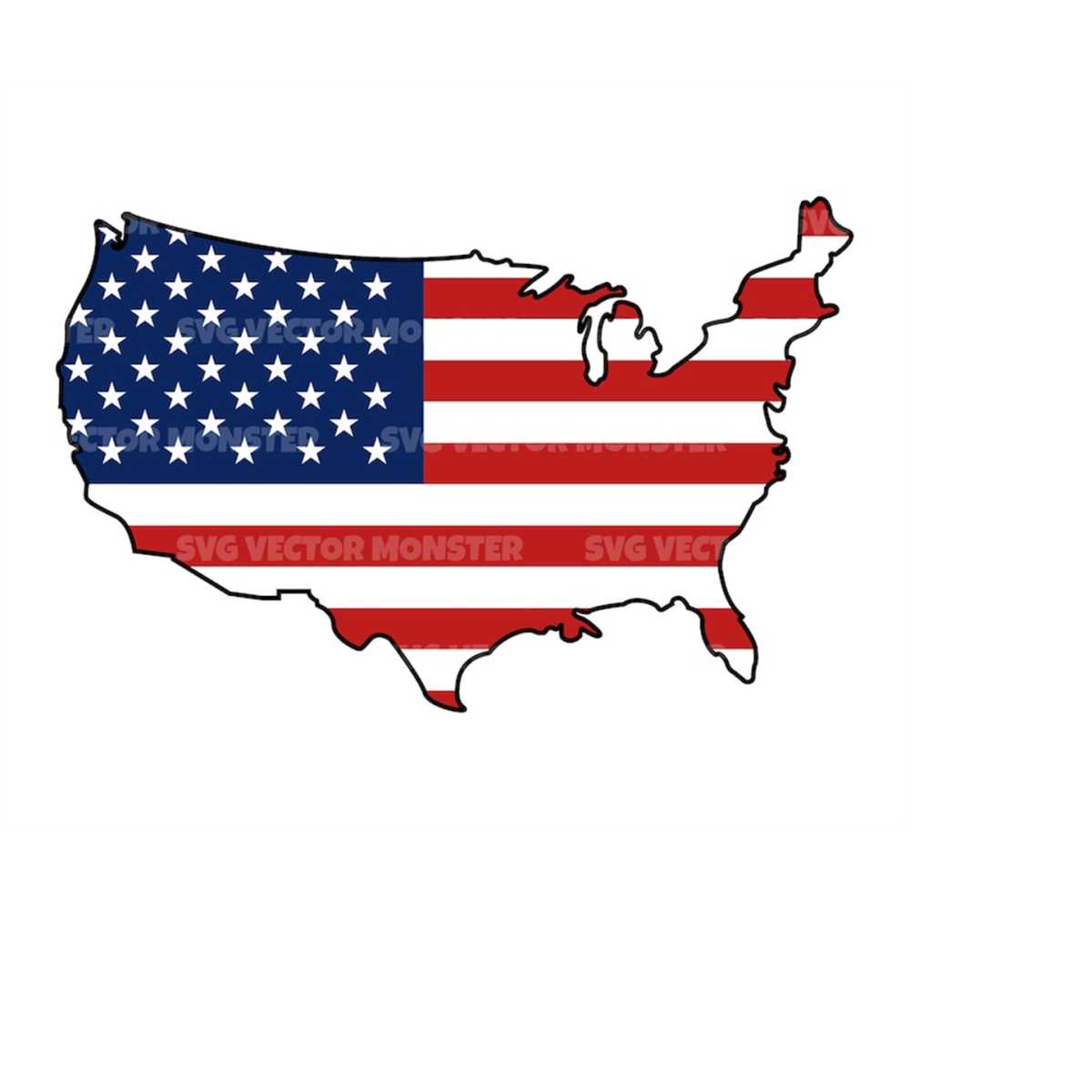 USA Map, USA Flag Svg. America Map, American Flag Svg. Vecto - Inspire ...