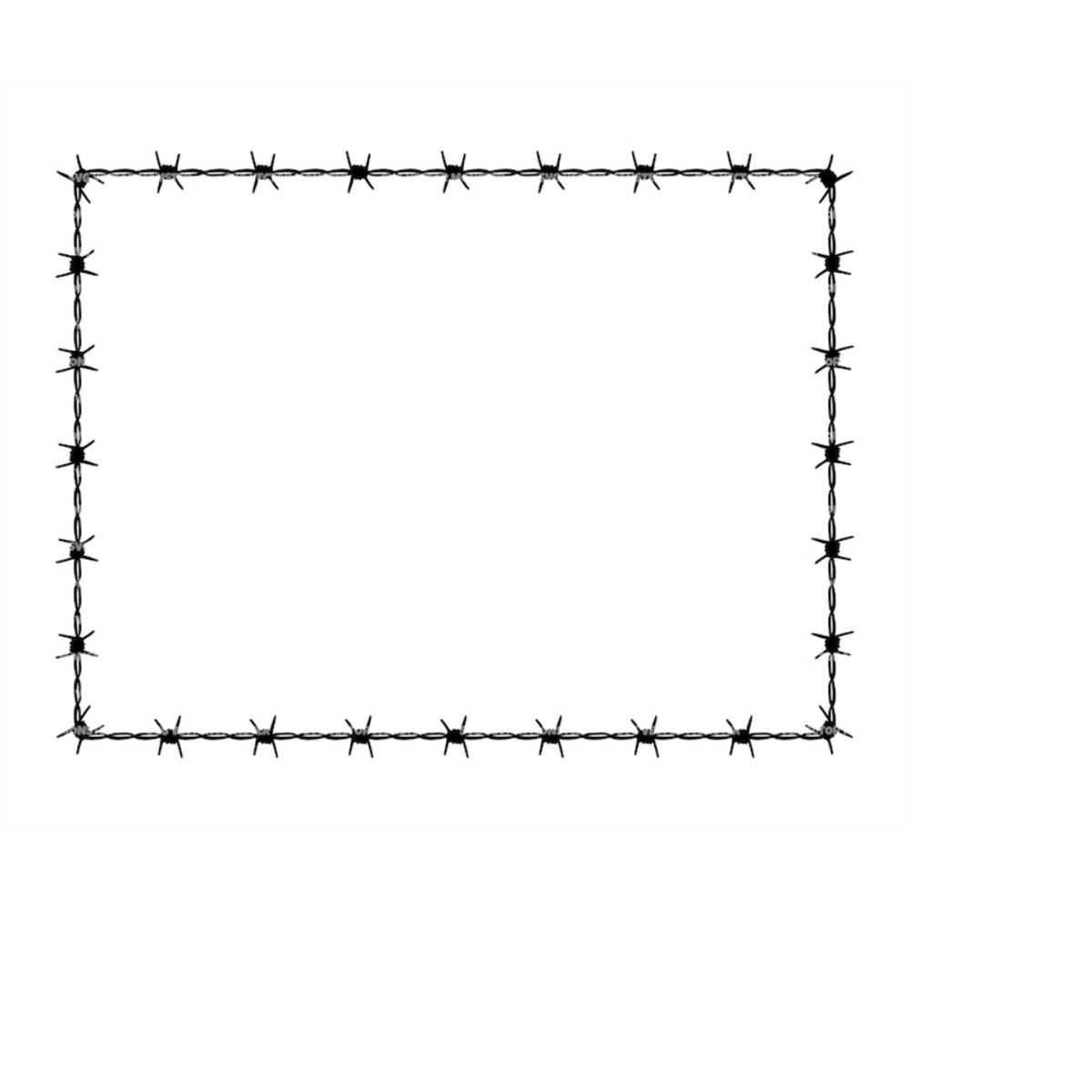 Barbed Wire Rectangle Frame Svg, Barb Wire Wreath Svg, Fence - Inspire ...
