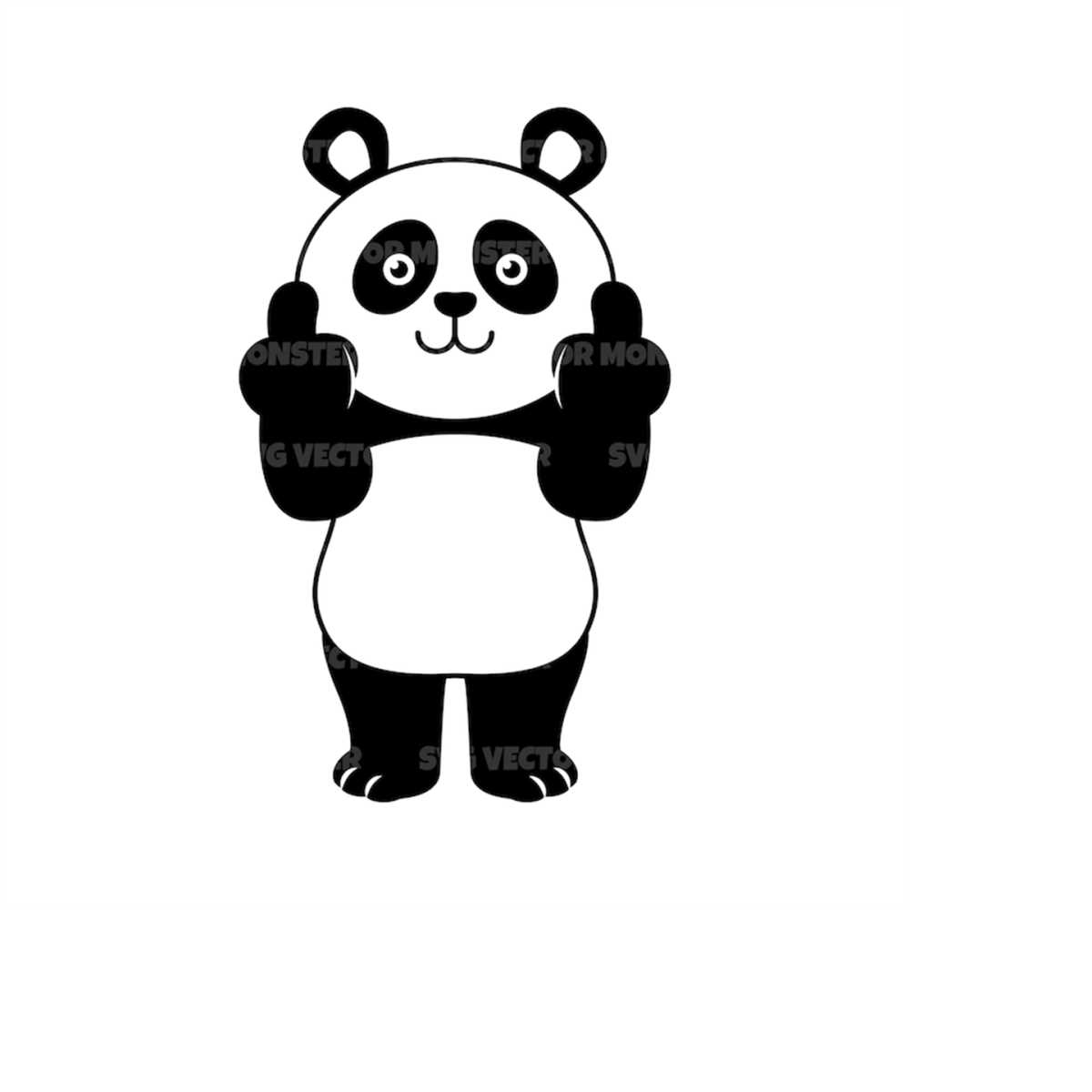 Panda Middle Finger Svg, Vector Cut file for Cricut, Silhoue | Inspire ...