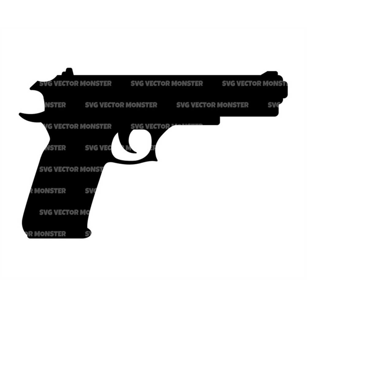 Handgun Svg, Pistol Svg, Weapon Svg. Vector Cut file for Cri - Inspire ...