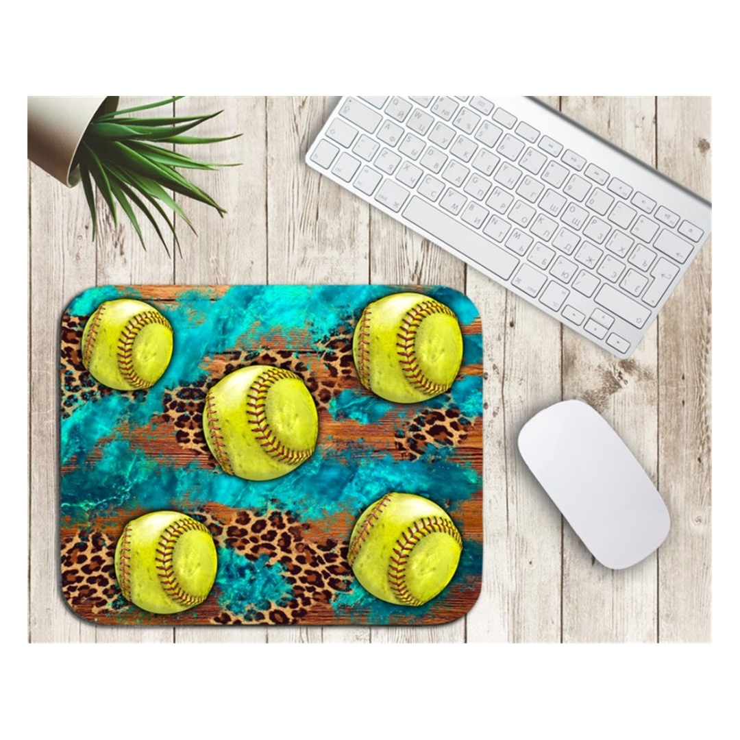 Western Softball Ball Mouse Pad Sublimation Design, Leopard | Inspire ...
