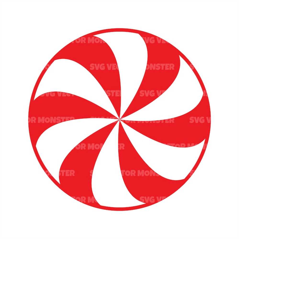 Christmas Peppermint Candy Svg. Vector Cut file for Cricut, - Inspire ...