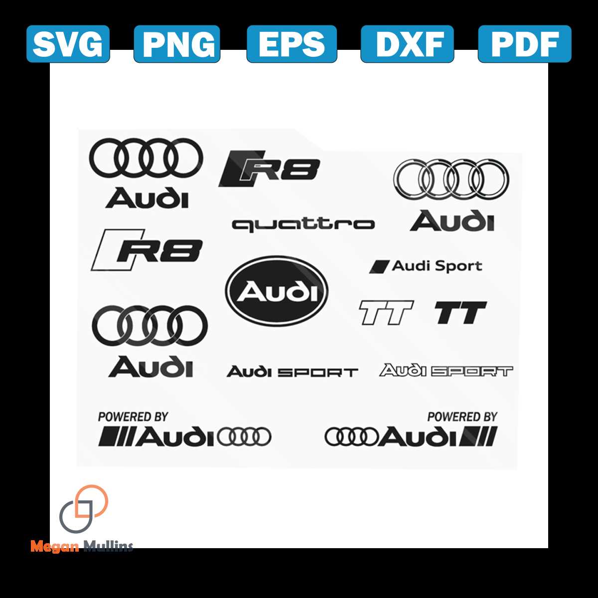 Famous Logo Design History Audi Bundle Svg, Brand Svg, Audi | Inspire Uplift