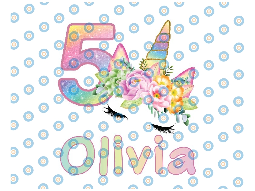 Personalized Unicorn Birthday Name Any Age Rainbow Png, Unic - Inspire ...