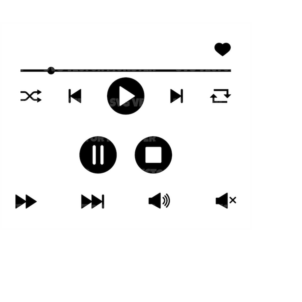 Music Media Player Svg. Vector Cut file for Cricut, Silhouet - Inspire ...