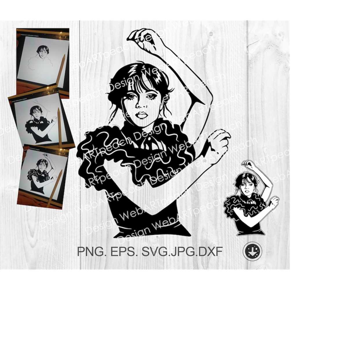 Wednesday Addams svg,Wednesday dance svg, Jenna Ortega, Adda | Inspire ...