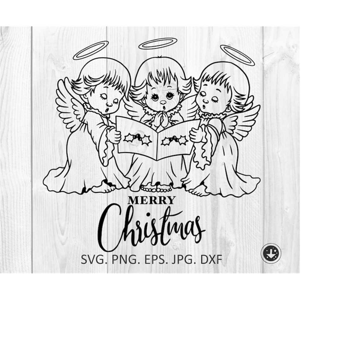 Christmas angels Svg,Angels sing a song svg,png. Three cute | Inspire ...