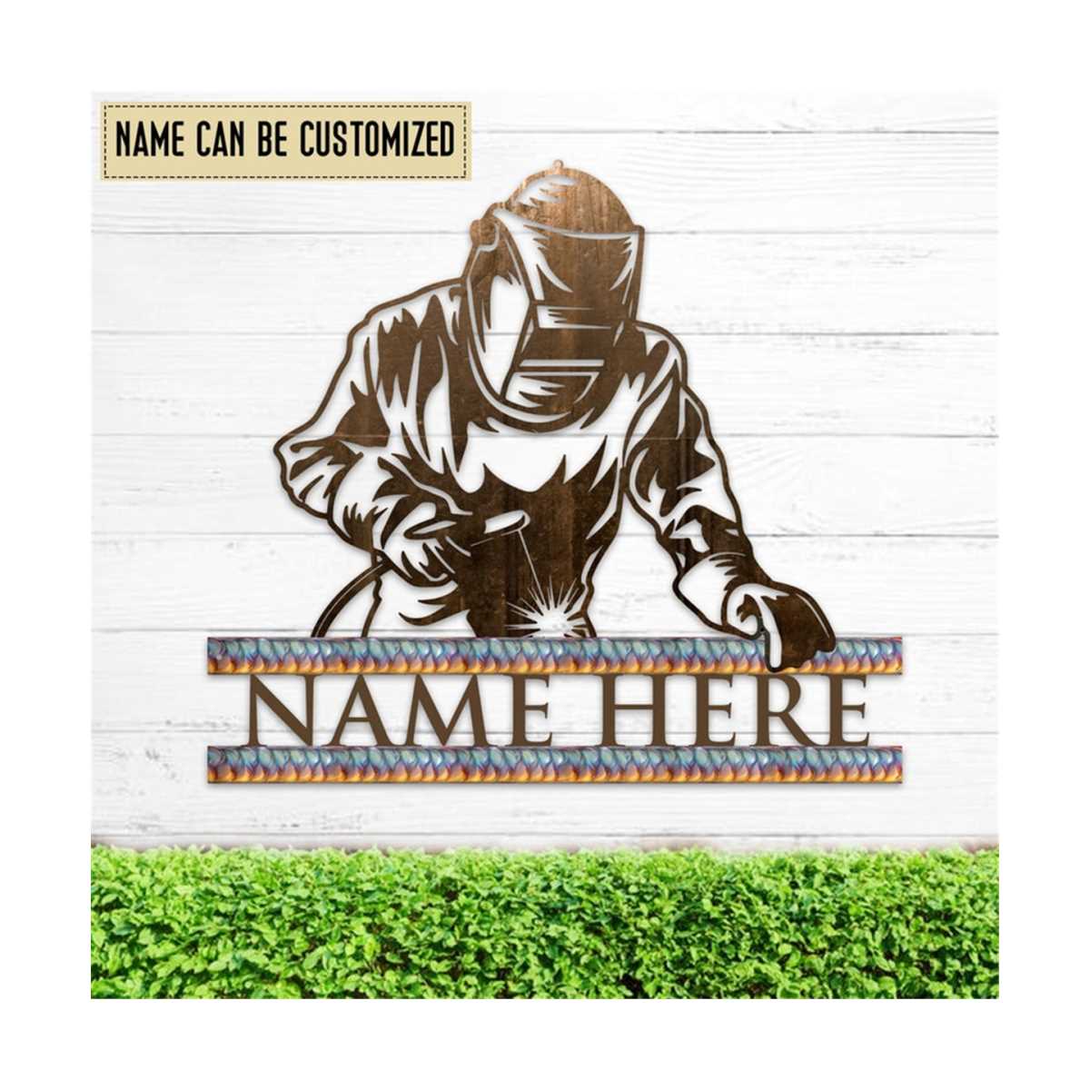 Welder Welding Personalized Text Cut Metal Sign, Custom Meta | Inspire ...