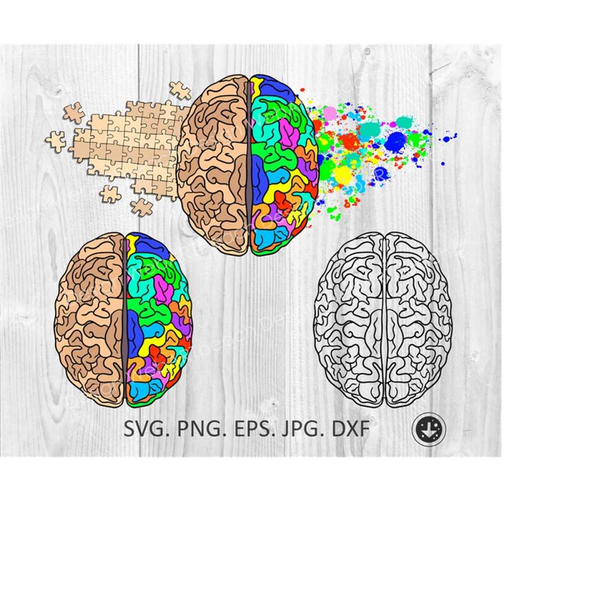 Brain svg,png. Logic creativity. Two hemispheres brain svg. | Inspire ...