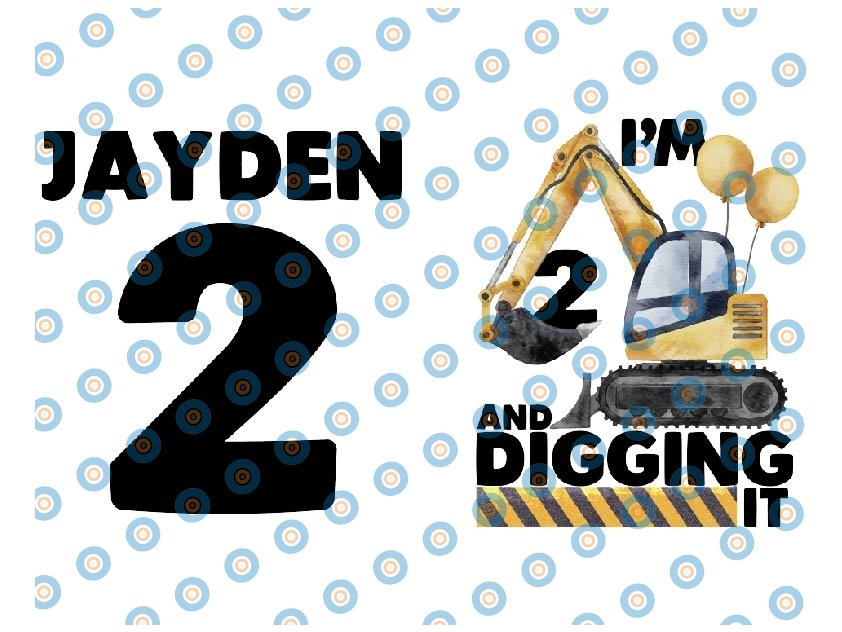 Personalized Name Age Excavator Birthday Png, Boys Construct - Inspire ...