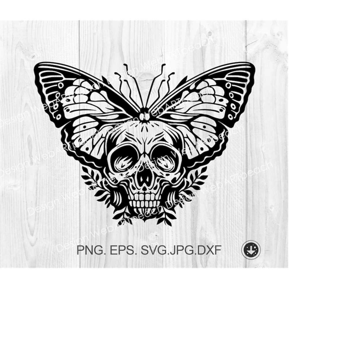 Skull Butterfly SVG, Skeleton SVG, Gothic Sticker Shirt Grap | Inspire ...