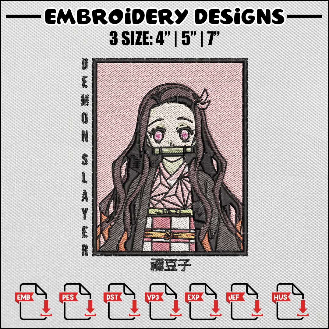 Nezuko cute embroidery design, Nezuko embroidery, Anime desi | Inspire ...
