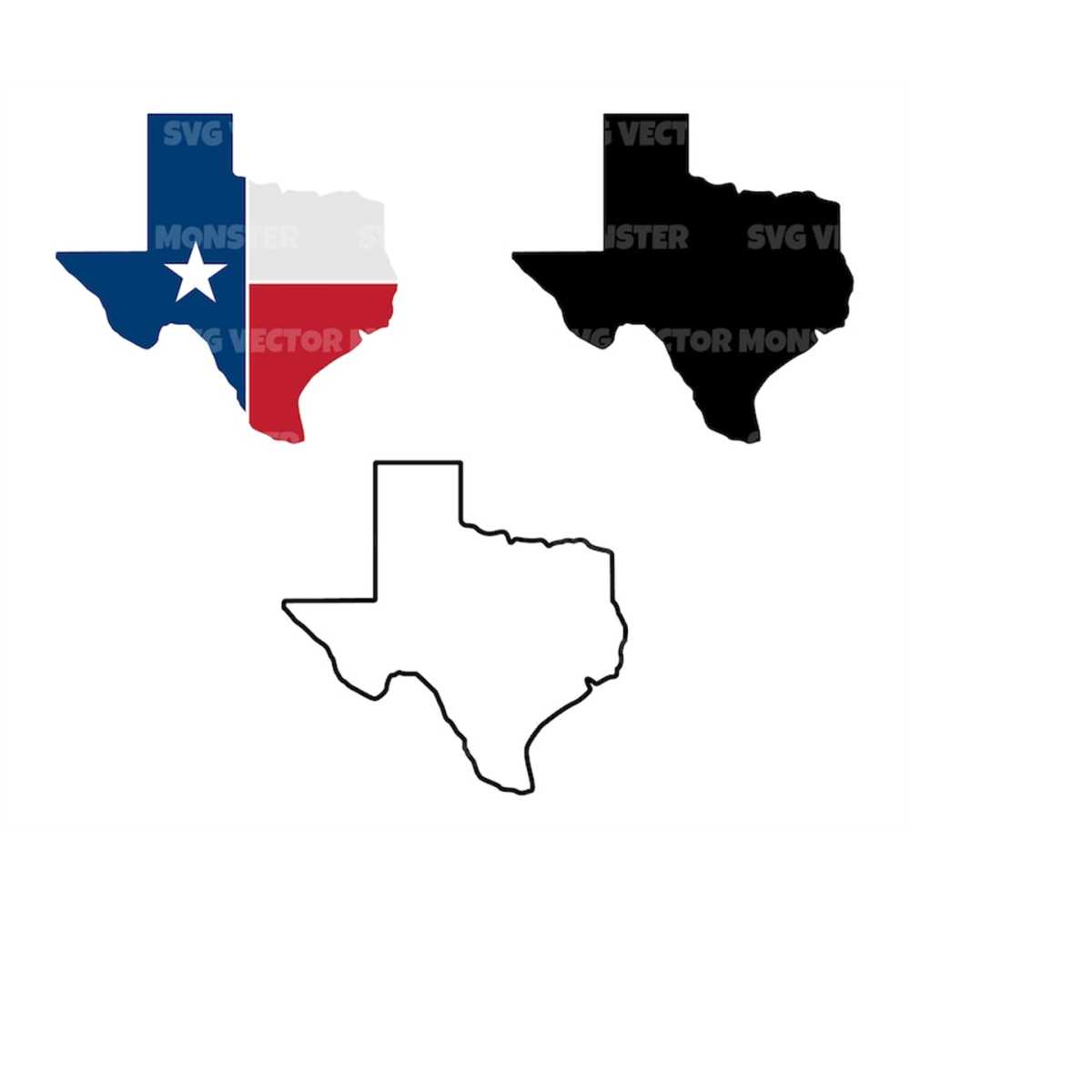 Texas Map Bundle Svg. Vector Cut file for Cricut, Silhouette - Inspire ...