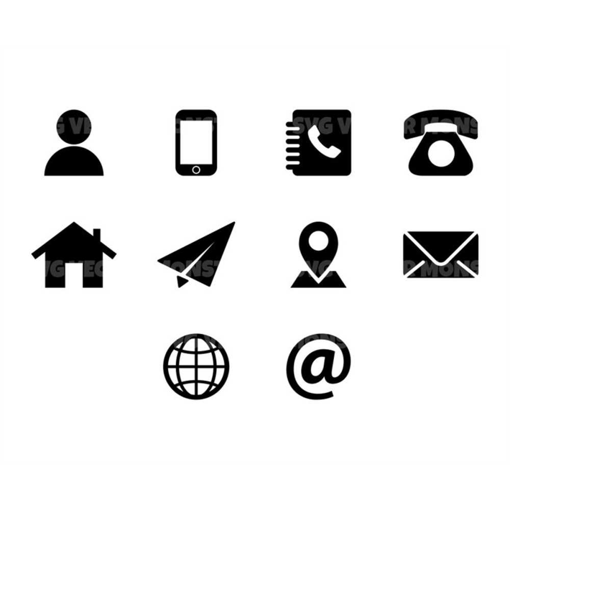 Multimedia, Business Card Icons Svg. Vector Cut file for Cri | Inspire ...