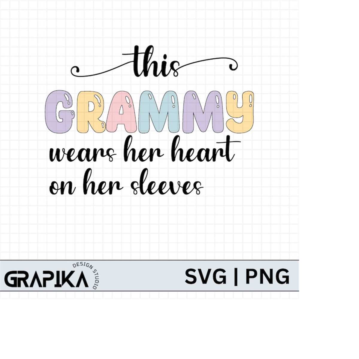 This Grammy Wears Her Heart On Her Sleeves Svg Png,Happy Mot | Inspire ...