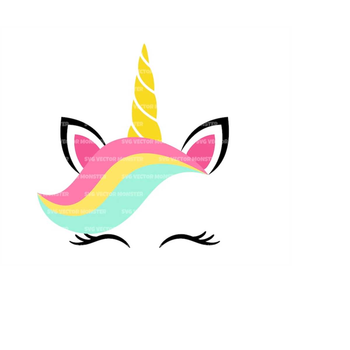 Unicorn Face Svg, Unicorn Head Svg, Unicorn Clip art. Vector - Inspire ...