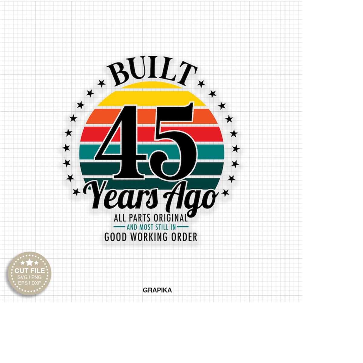 45th birthday Svg Vintage 45th Birthday svg 45th svg happy 4 | Inspire ...