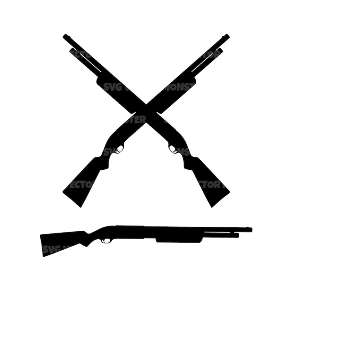 Crossed Shotgun Rifle Svg. Vector Cut file for Cricut, Silho - Inspire ...