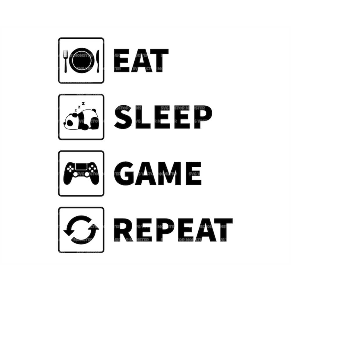 Eat Sleep Game Repeat Svg, Gamer Svg, Video Game Player. Vec - Inspire ...