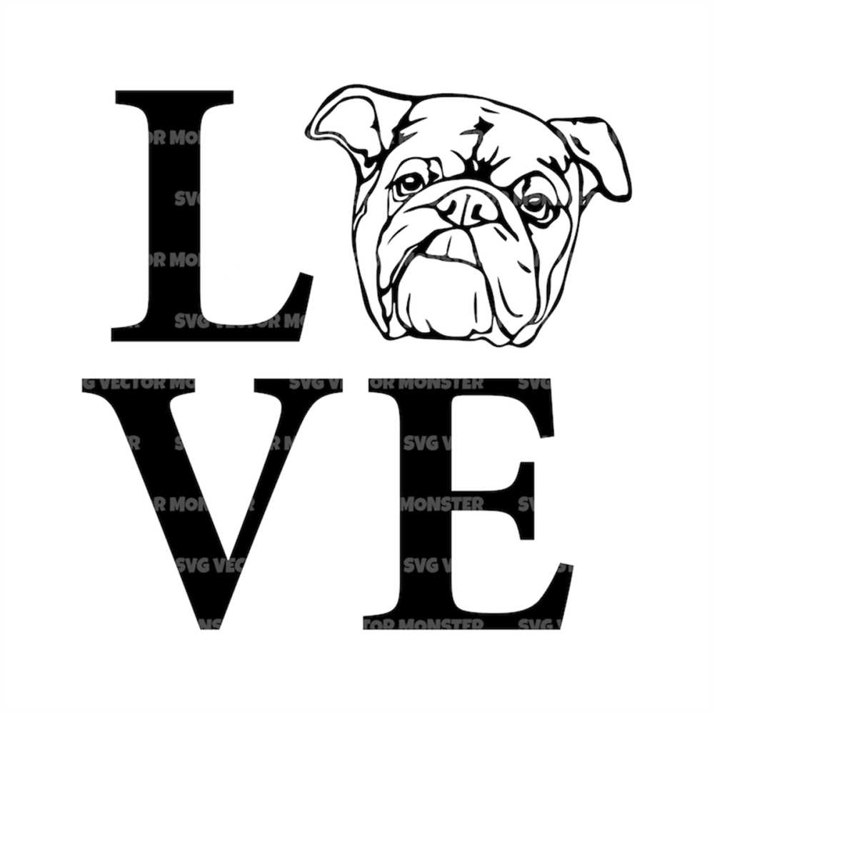 English Bulldog Love Svg, Dog Mom Svg, Dog Dad Svg. Vector C | Inspire ...