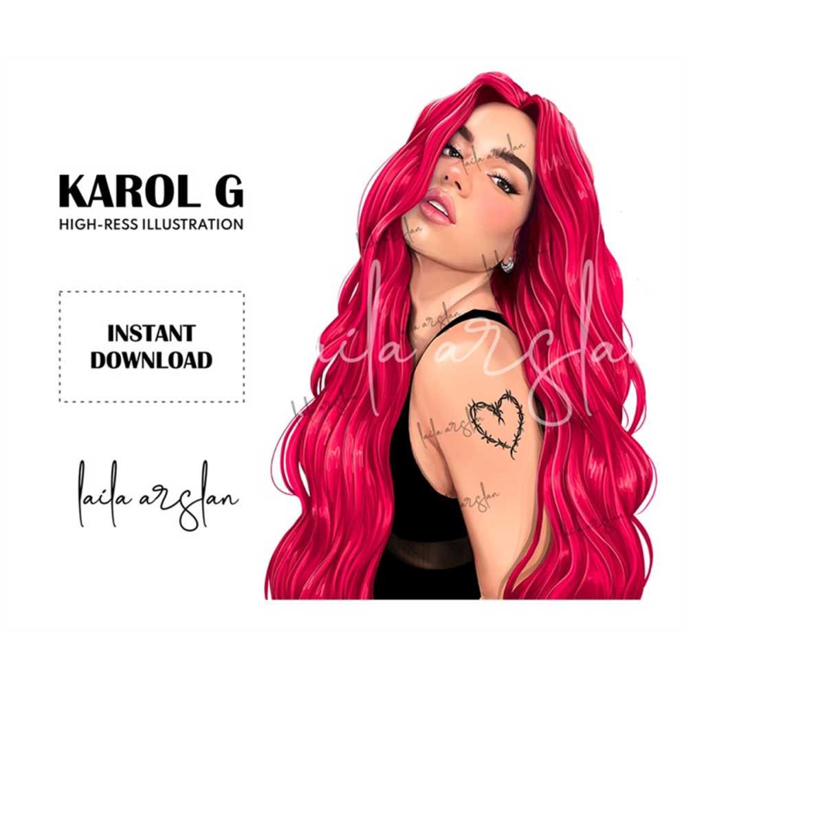 Karol G Red Hair Png Digital Download File Sublimation, Karo | Inspire ...