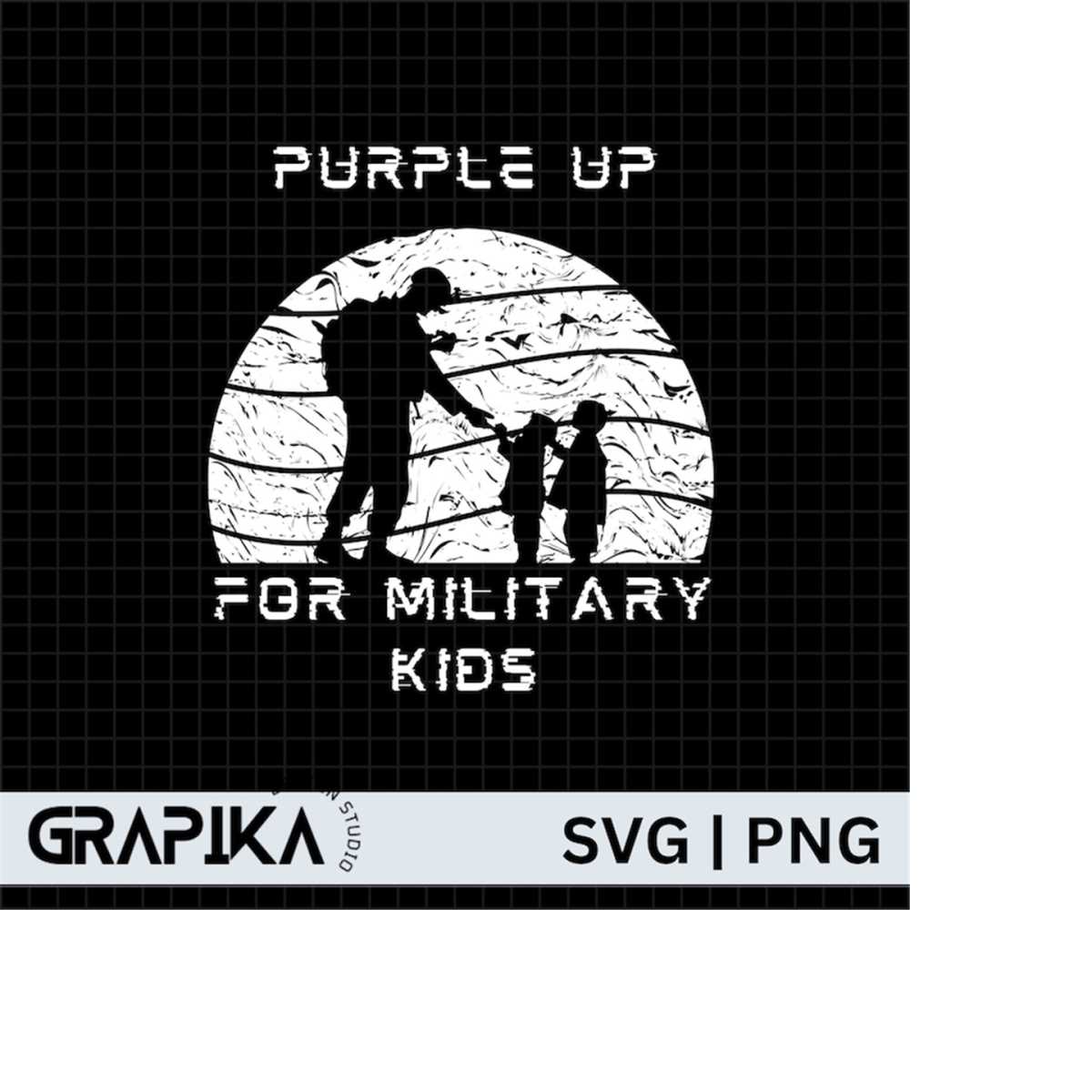 Purple Up For Military Kid Svg, Military Child Svg, Proud Ar | Inspire ...