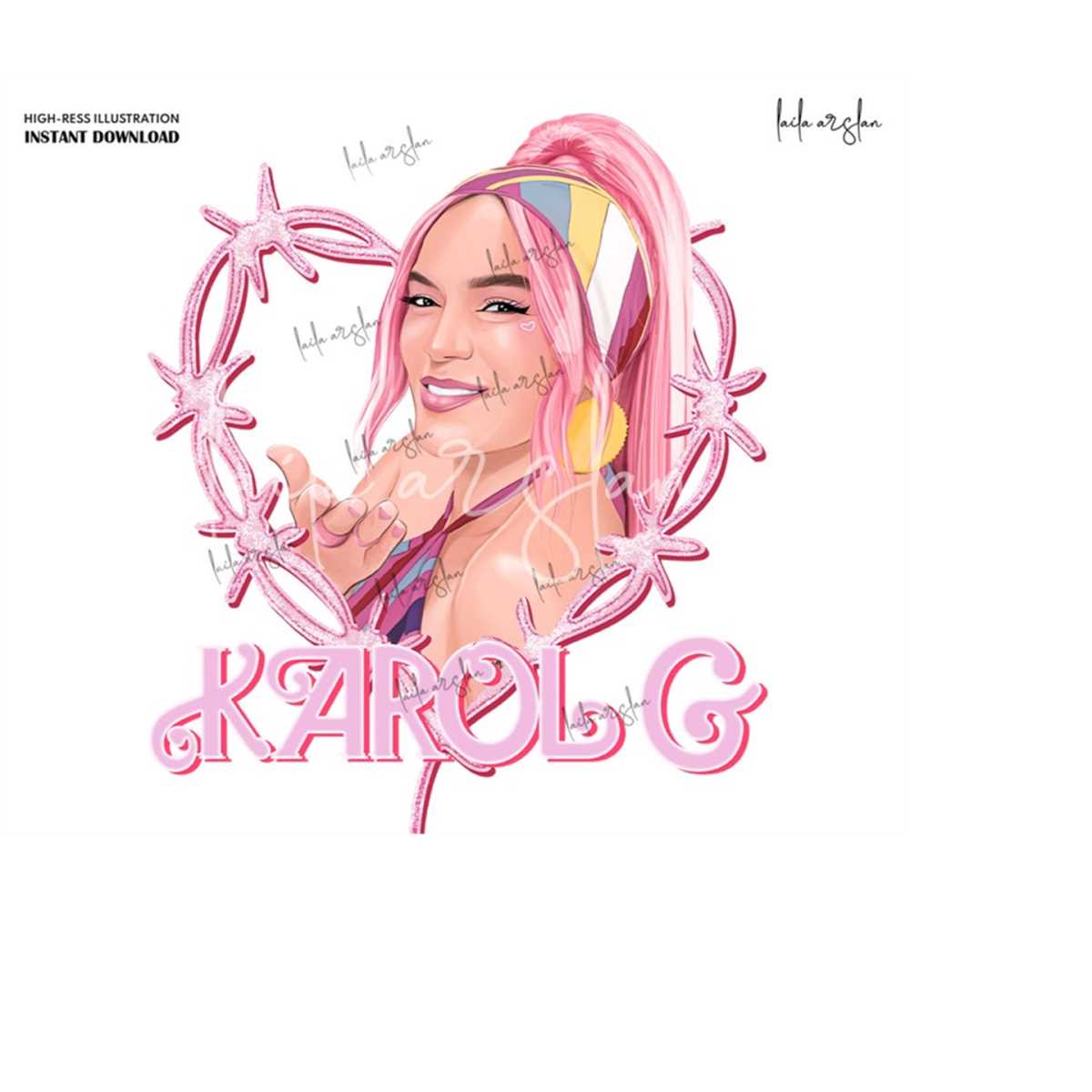Karol G Pink Hair Png Bichota Heart Illustration png, maana | Inspire ...