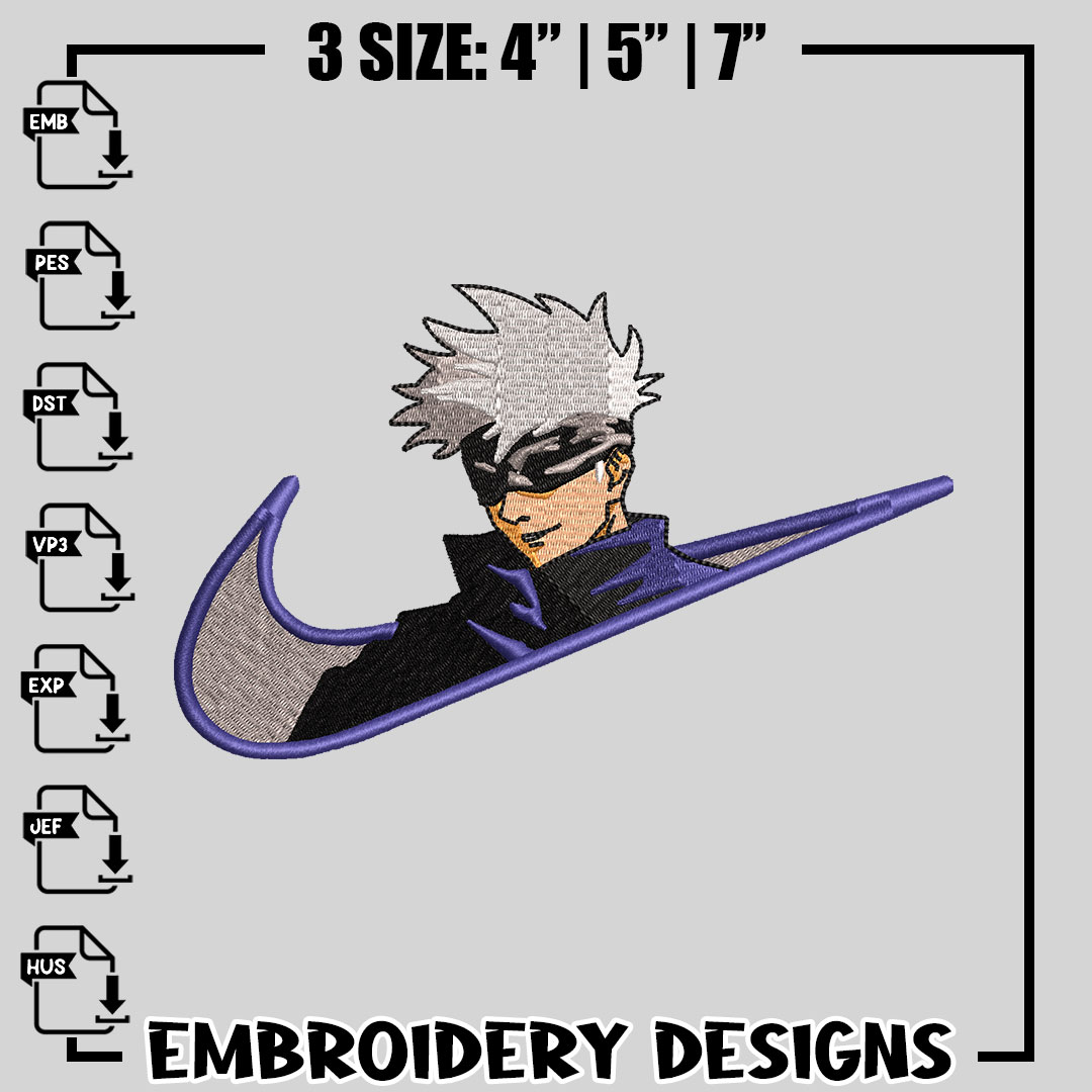 Gojo Satoru nike embroidery design, jujutsu kaisen embroider - Inspire ...