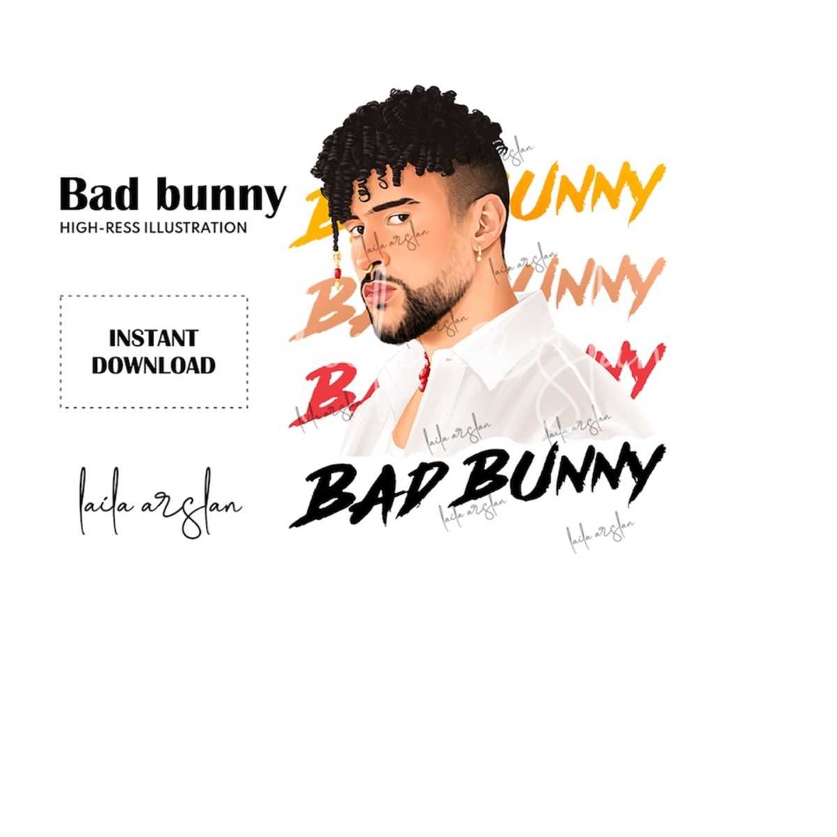 Bad Bunny Png Digital Download File Sublimation, Bad Bunny P | Inspire ...
