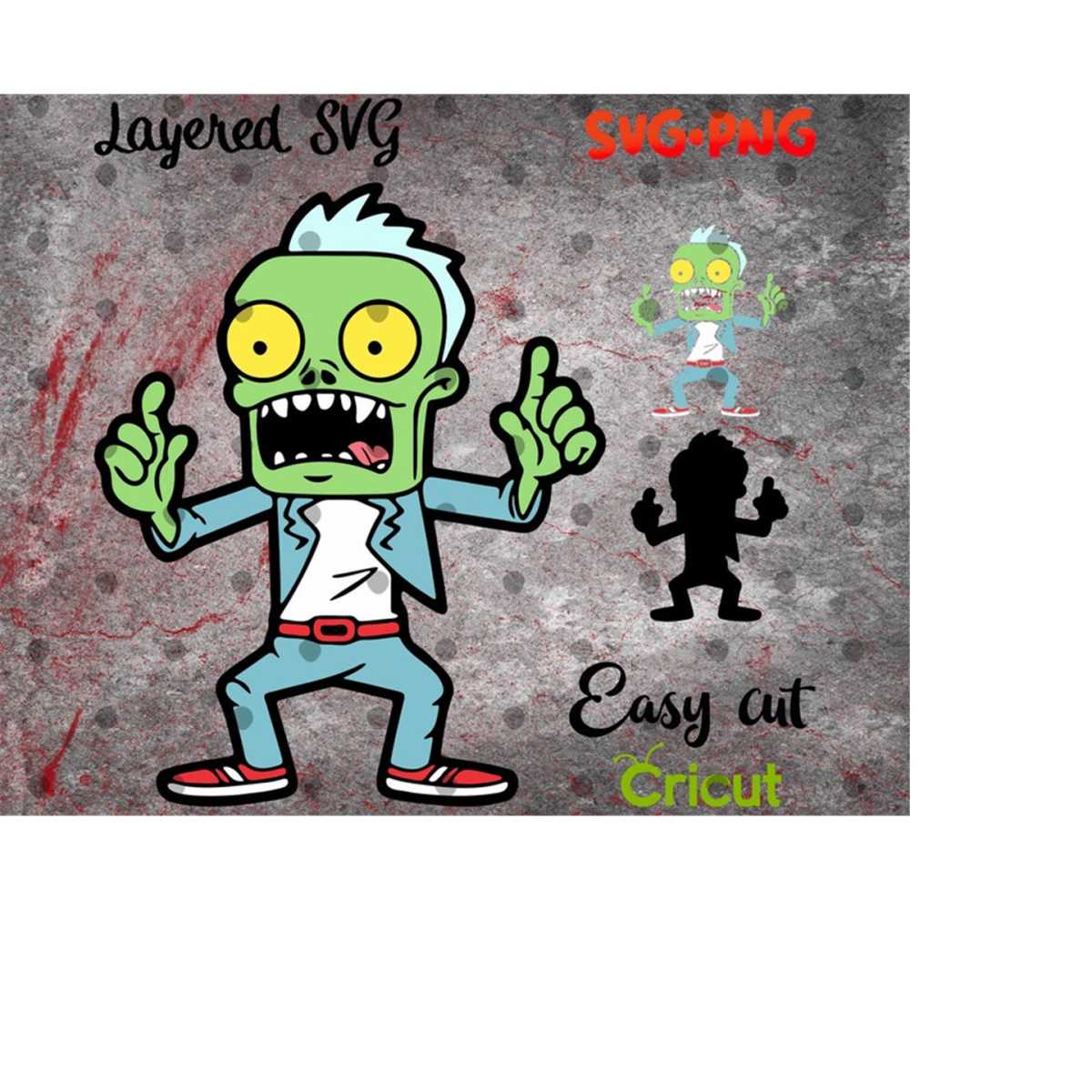 Layered SVG Funny Zombies for Cricut, Horror Svg, Vinyl File | Inspire ...