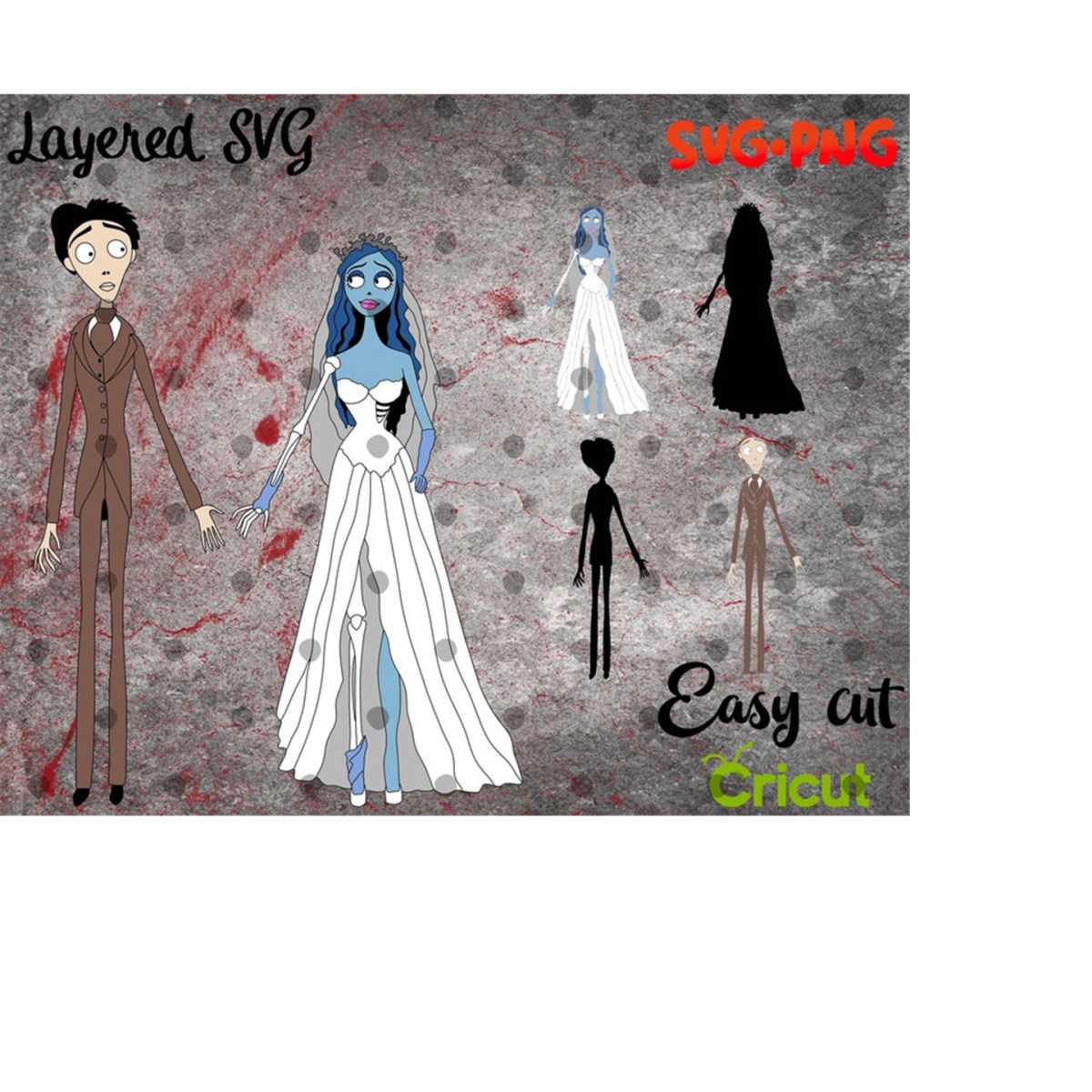 Layered SVG Bundle Corpse Bride for Cricut, Horror Svg, Viny - Inspire ...