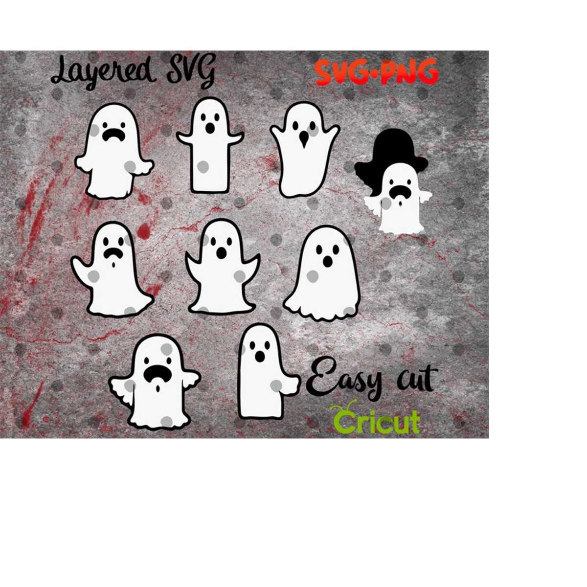 Layered SVG Bundle Scary Ghost for Cricut, Horror Svg, Vinyl - Inspire ...