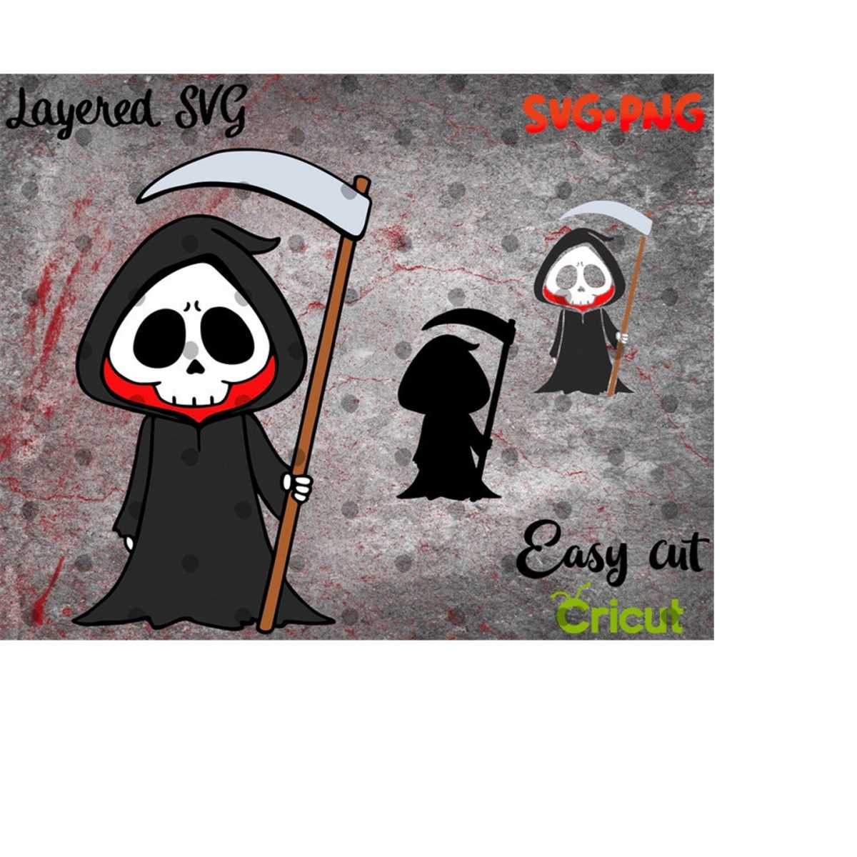 Layered SVG Grim Reaper for Cricut, Horror Svg, Vinyl File, | Inspire ...