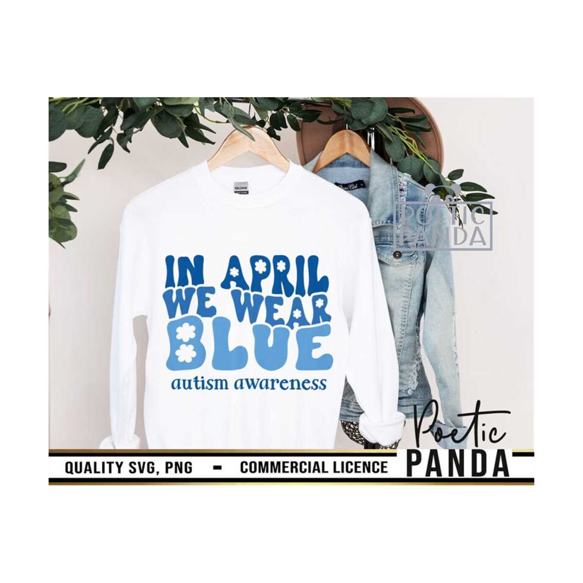In April We Wear Blue SVG PNG, Autism Puzzle Svg, Autism Awa | Inspire ...